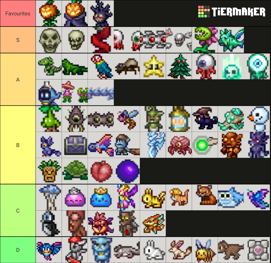 Terraria Pets Tier List (Community Rankings) - TierMaker