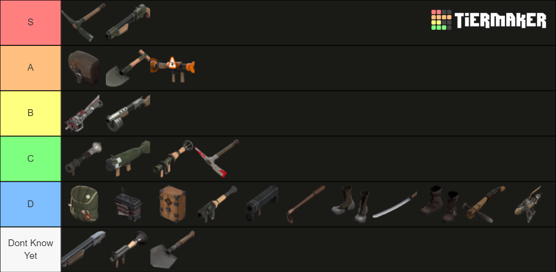 Soldier Weapons Tier List (Community Rankings) - TierMaker