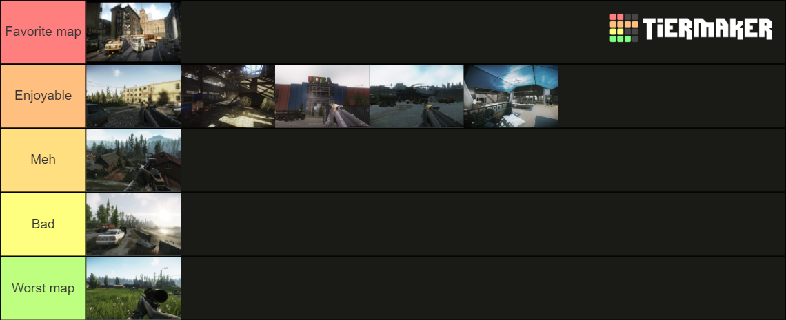 Tarkov maps 13.0 Tier List (Community Rankings) - TierMaker