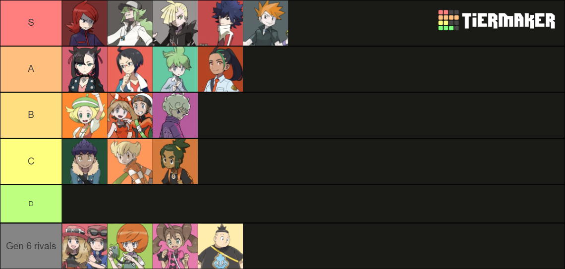 Pokémon Game Rivals Tier List (Community Rankings) - TierMaker
