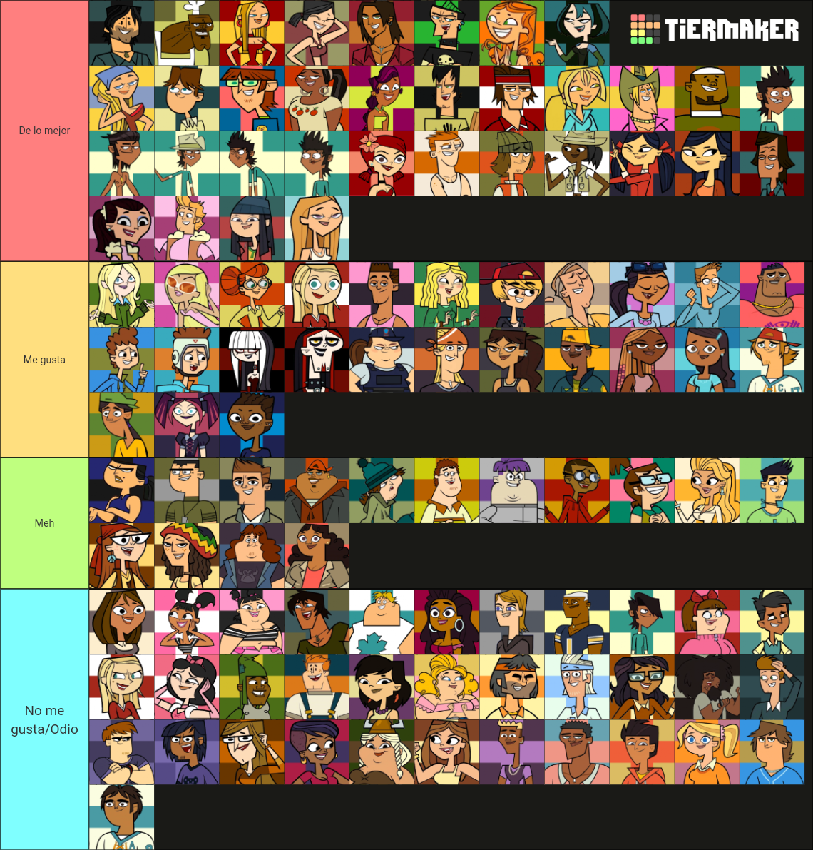 Total Drama Characters (+Fanmade and Reboot) Tier List (Community ...