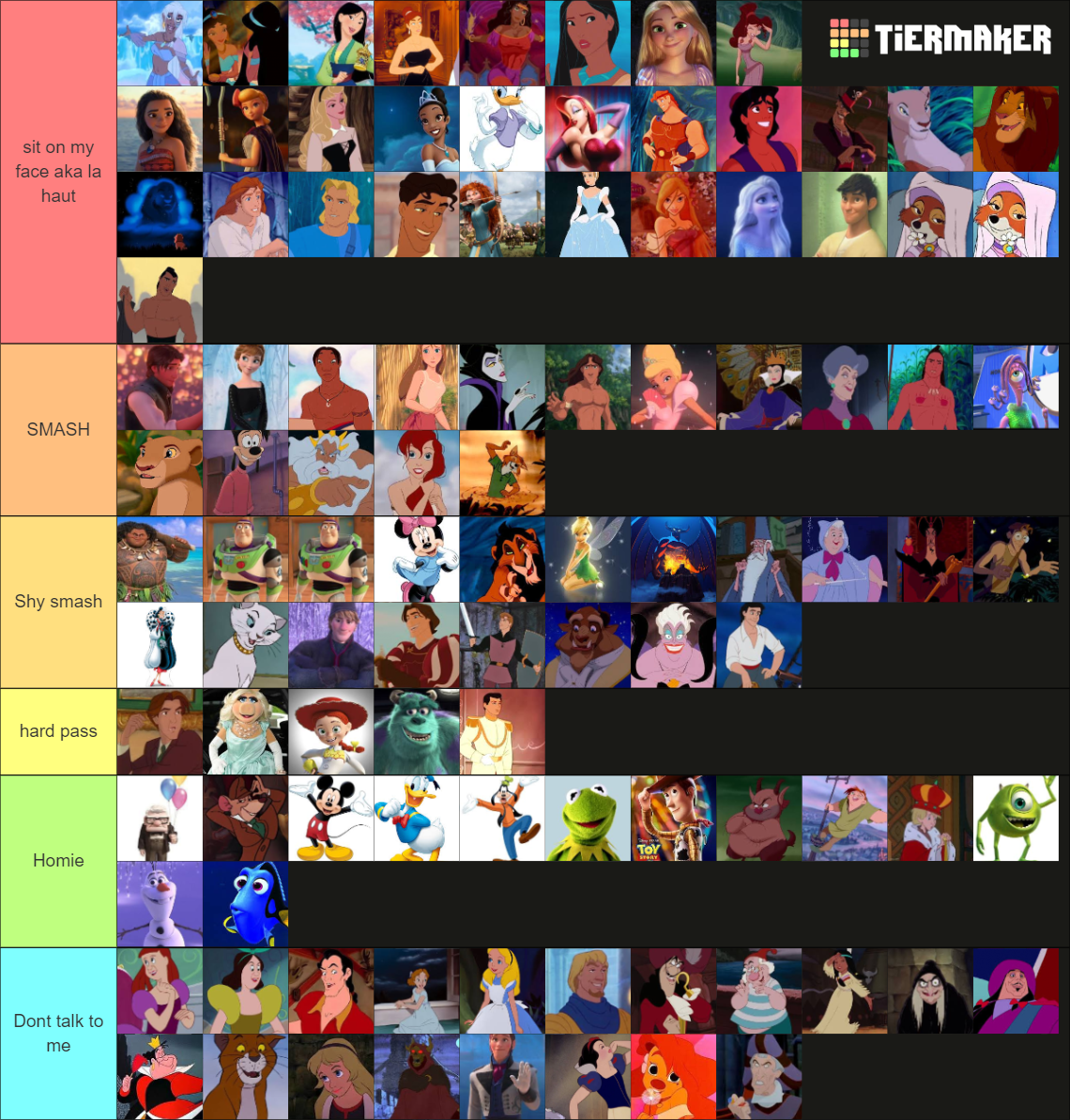 Disney Characters Hotness Tier List (Community Rankings) - TierMaker