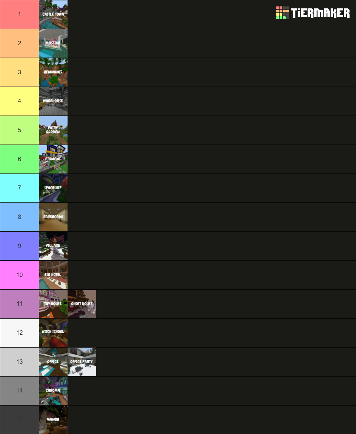 Hive Murder Mystery Map 2024 Edition Tier List (Community Rankings) - TierMaker
