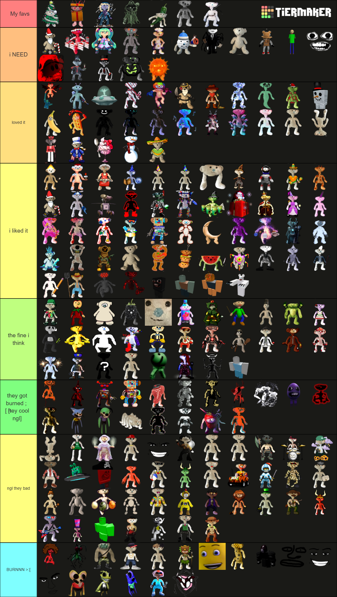 BEAR (Alpha) Skins (2019-2025) Tier List (Community Rankings) - TierMaker