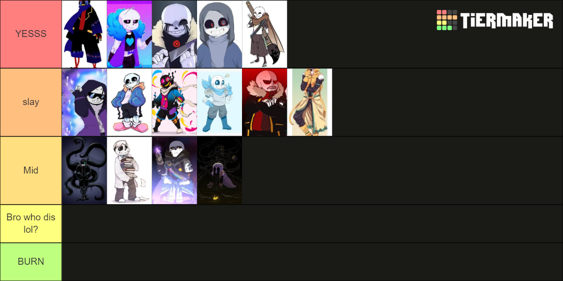 Sans Aus Tier List (Community Rankings) - TierMaker