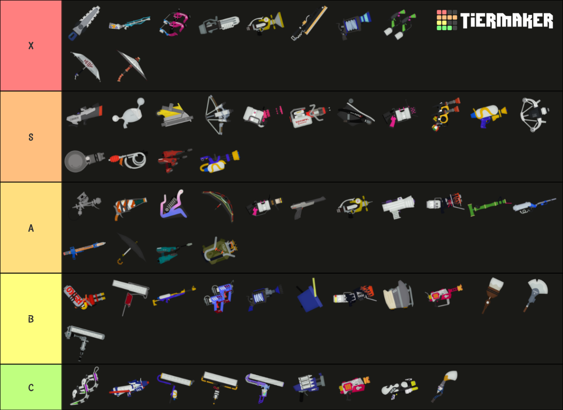 (2D Icons) Splatoon 3 Salmon Run Main Weapon Tier List (Community ...