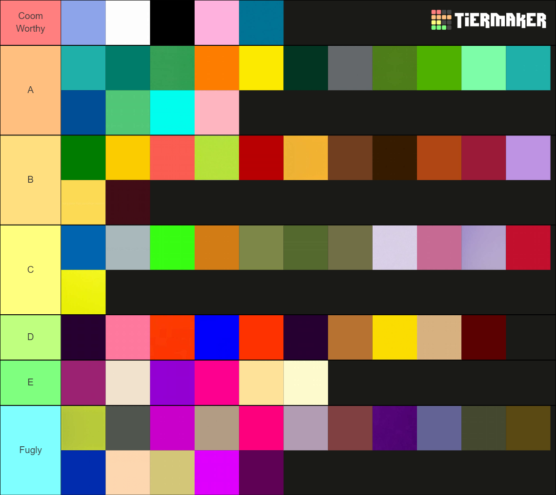 My Colour Tier List (Community Rankings) - TierMaker