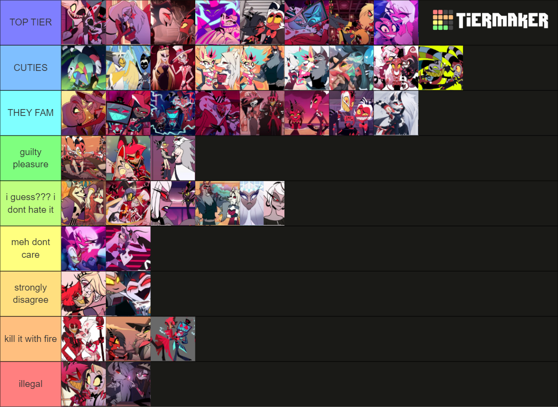 Hazbin Hotel + Helluva Boss Ships Tier List (Community Rankings ...