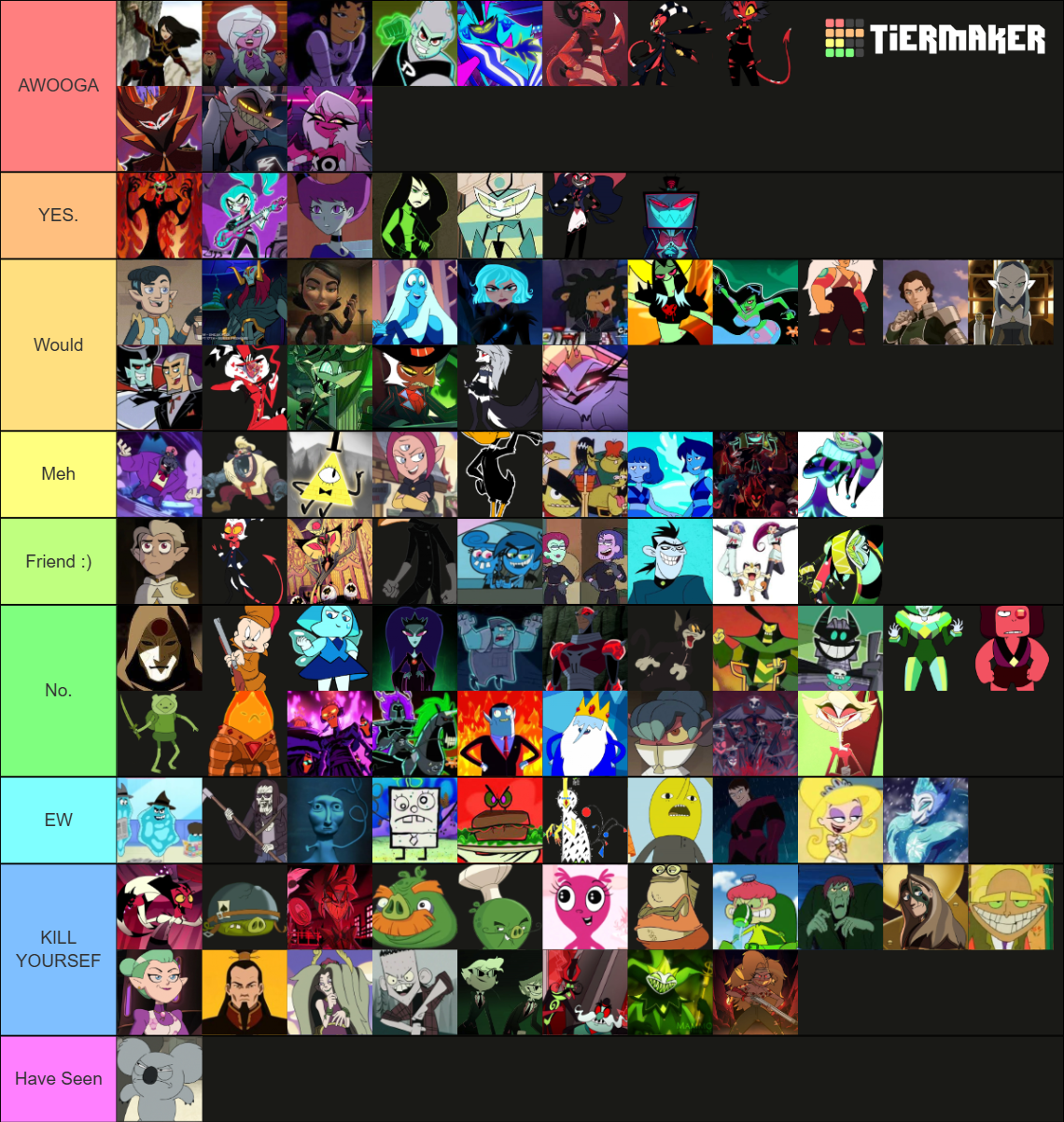 MY Cartoon villains Mater Tier List (Community Rankings) - TierMaker