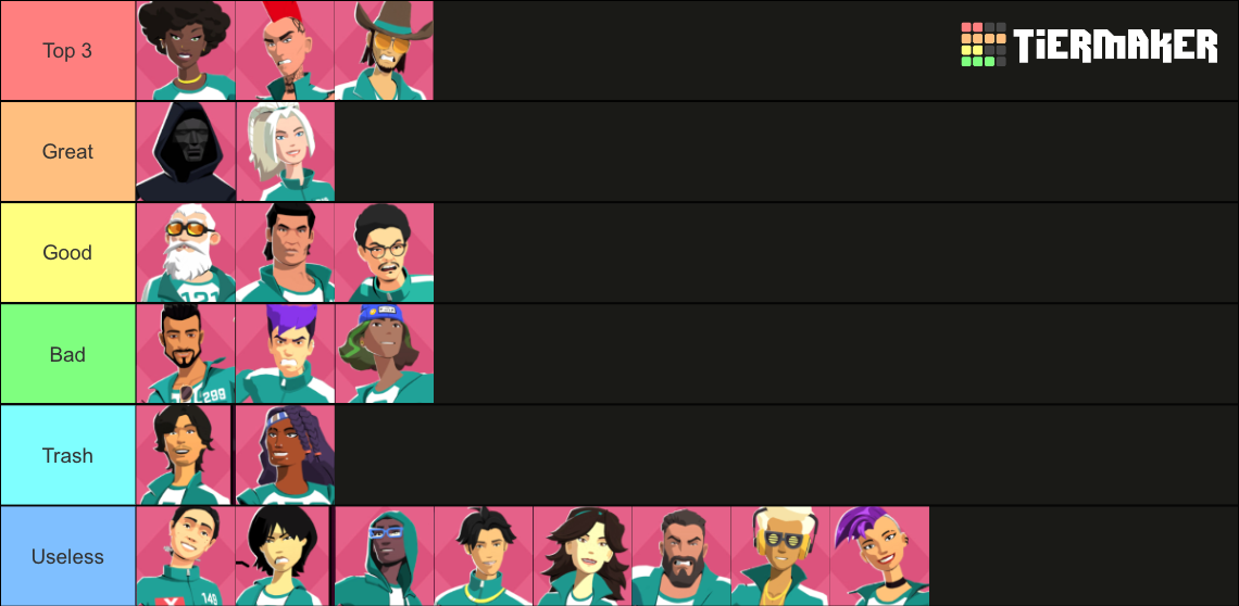 Squid game unleashed characters Tier List (Community Rankings) - TierMaker