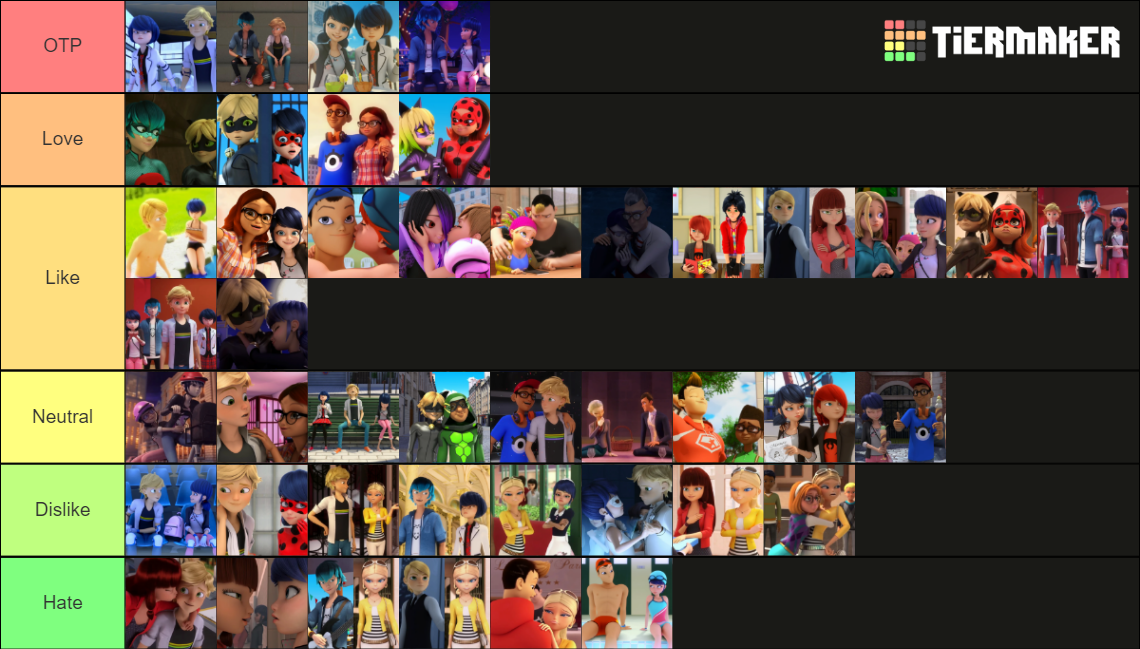 Miraculous Ladybug Ships Tier List (Community Rankings) - TierMaker