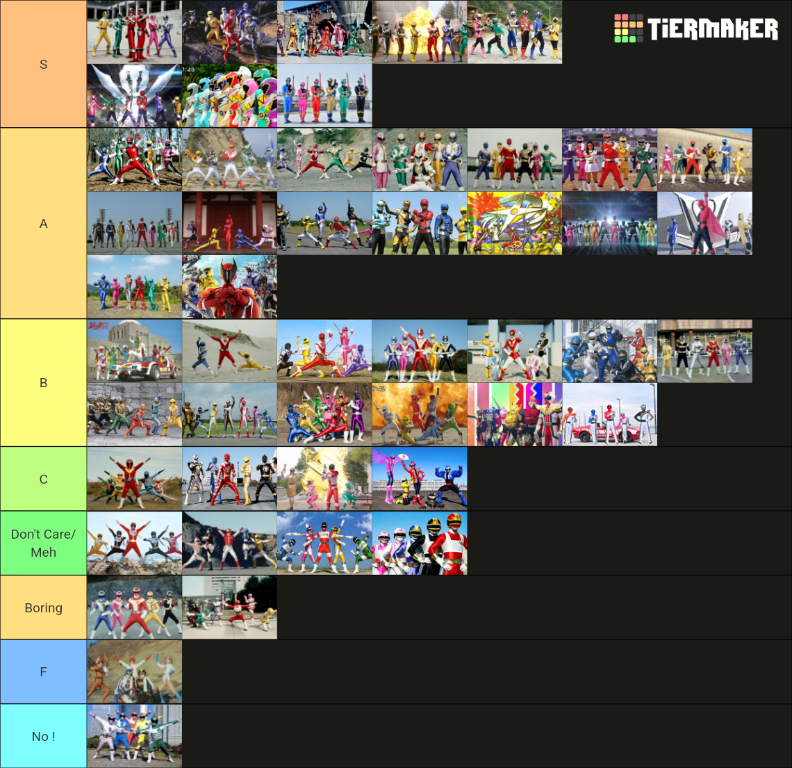 Super Sentai Suits (Gorenger - BoonBoomger) Tier List (Community ...