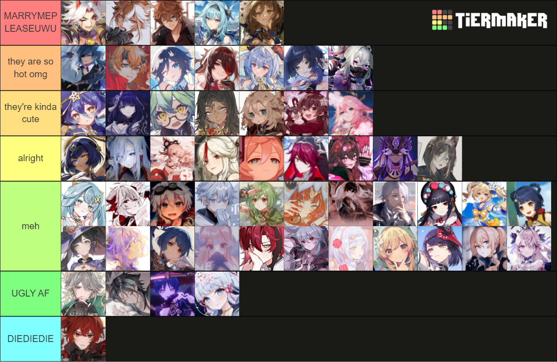 rate genshin characters! (simp addition) (3.4) Tier List (Community ...