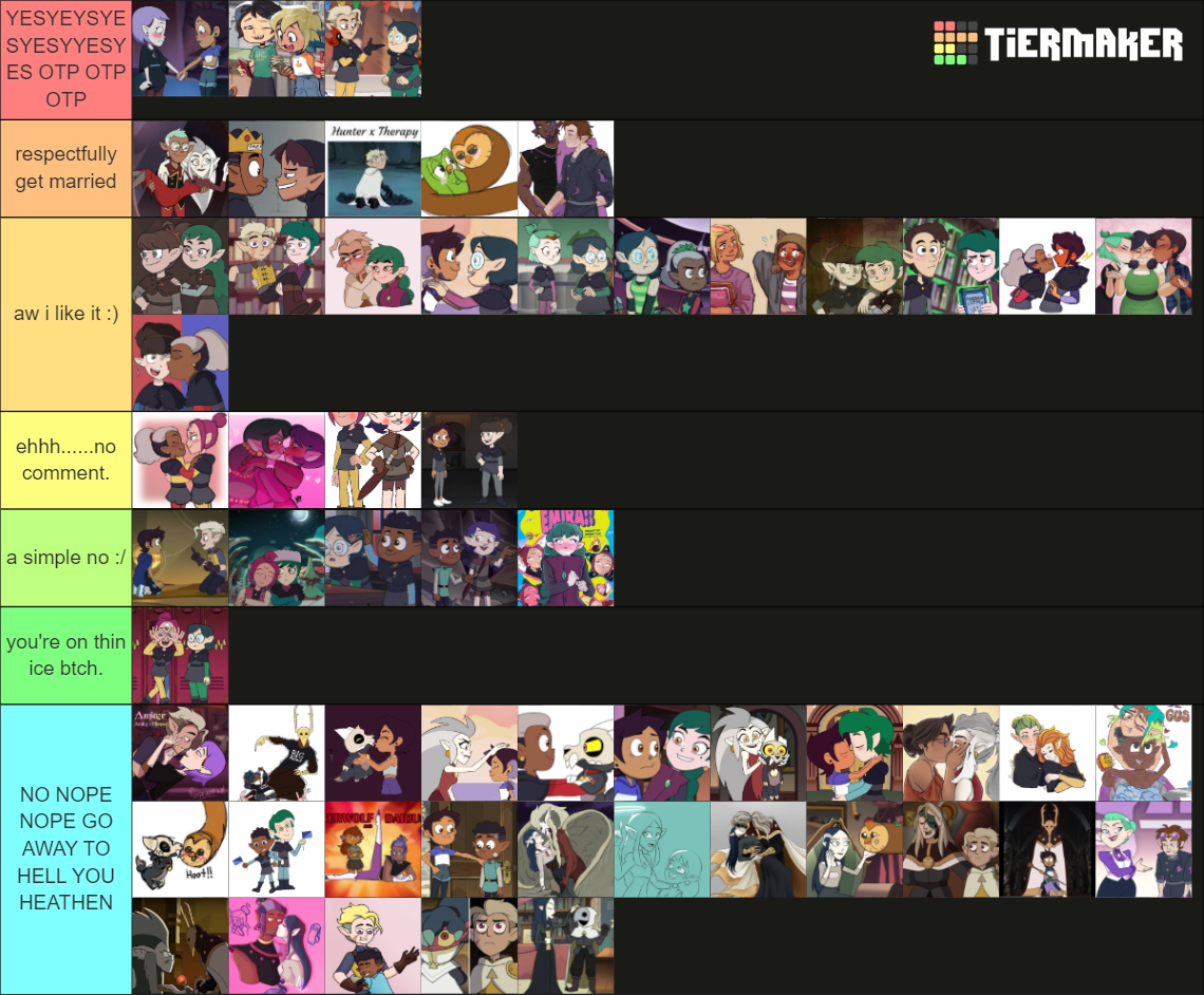 The Owl House SHIPS ! (S3) Tier List (Community Rankings) - TierMaker