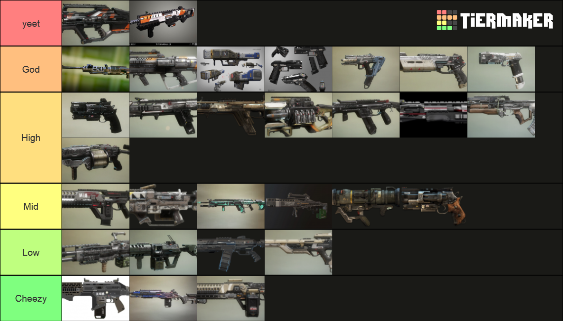 TitanFall 2 All weapon Tiers Tier List (Community Rankings) - TierMaker