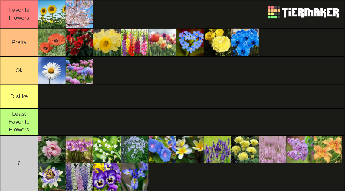 Types of Flowers Tier List (Community Rankings) - TierMaker
