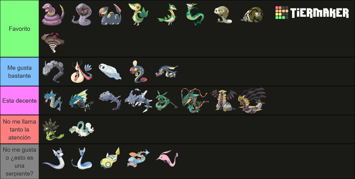 All Snake Pokemon Tier List (Community Rankings) - TierMaker