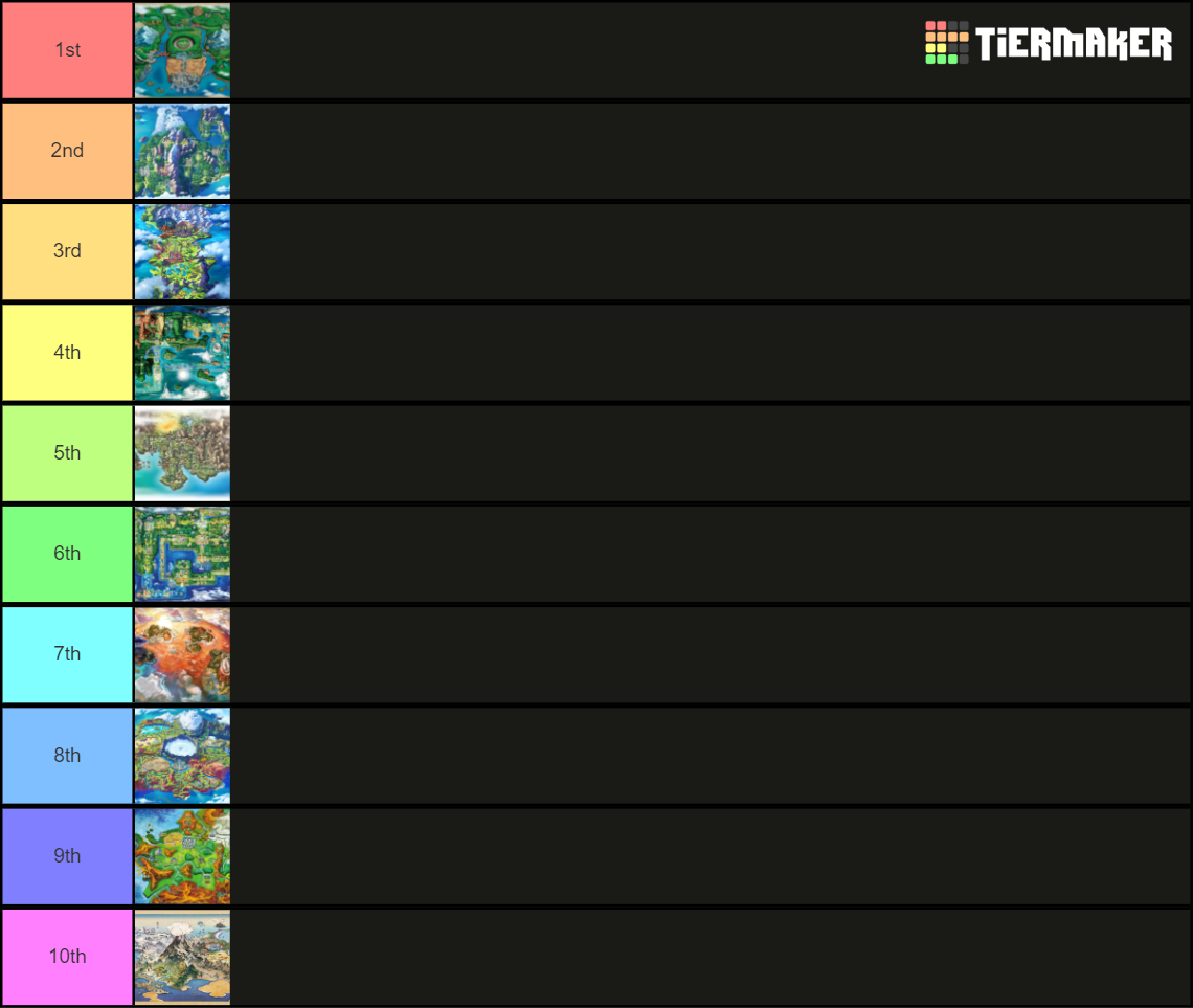 Pokemon Games/Regions Tier List (Community Rankings) - TierMaker