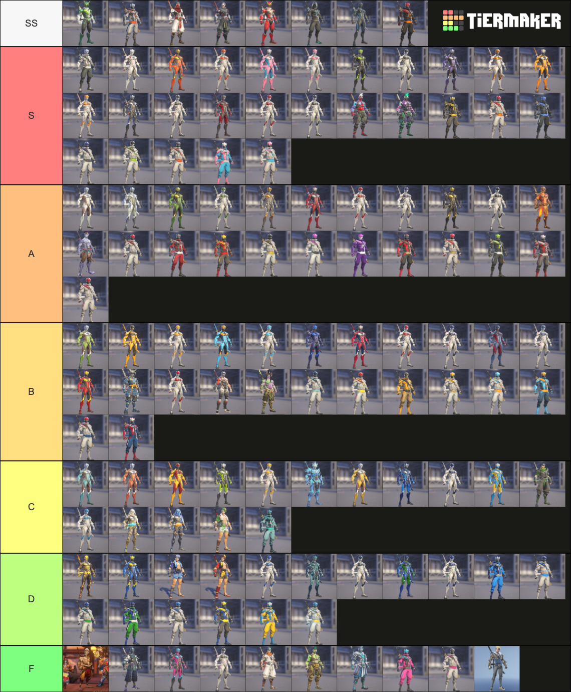 EVERY GENJI SKIN (genos, ow2 owl, blues etc.) Tier List (Community ...