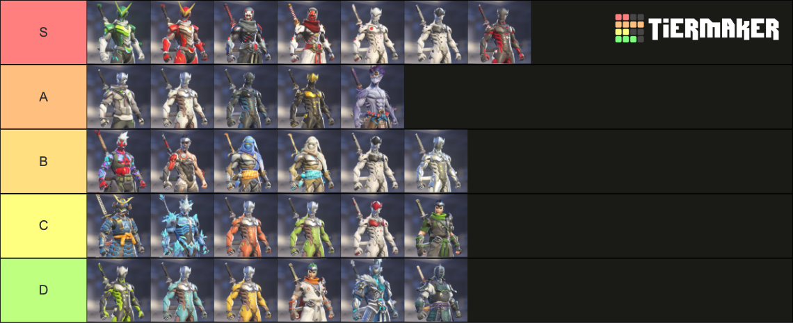 Genji Skins OW2 Tier List (Community Rankings) - TierMaker