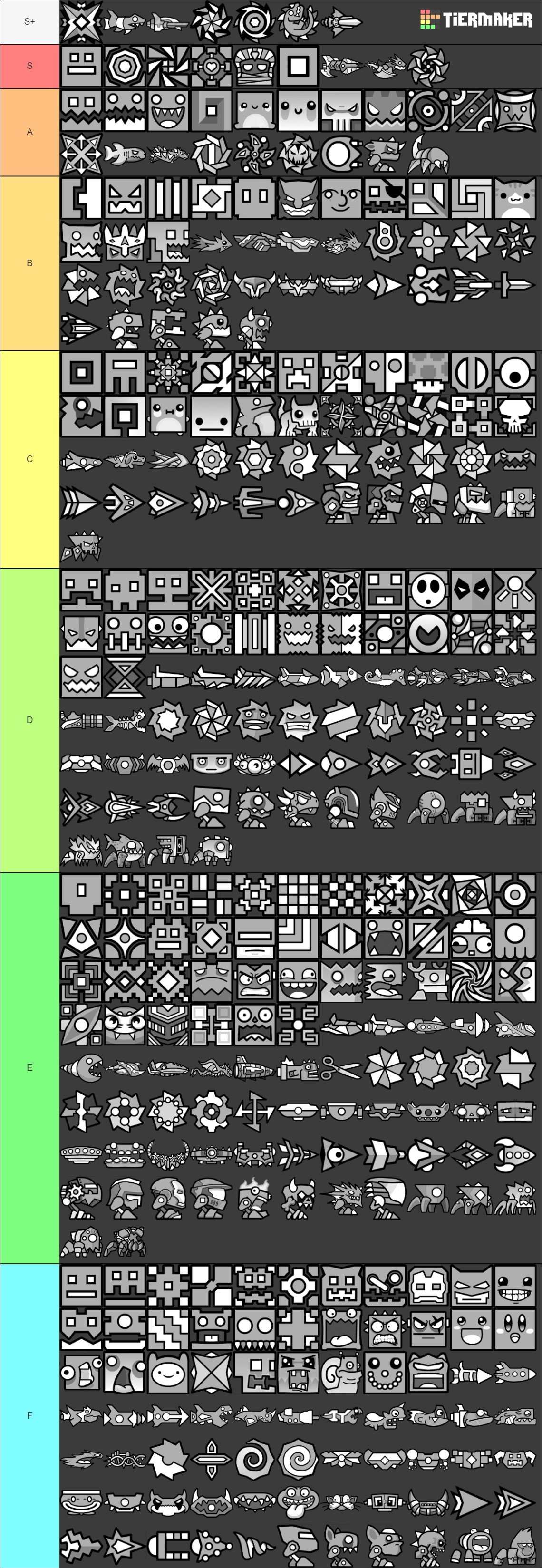 All Geometry Dash Icons Tier List (Community Rankings) - TierMaker