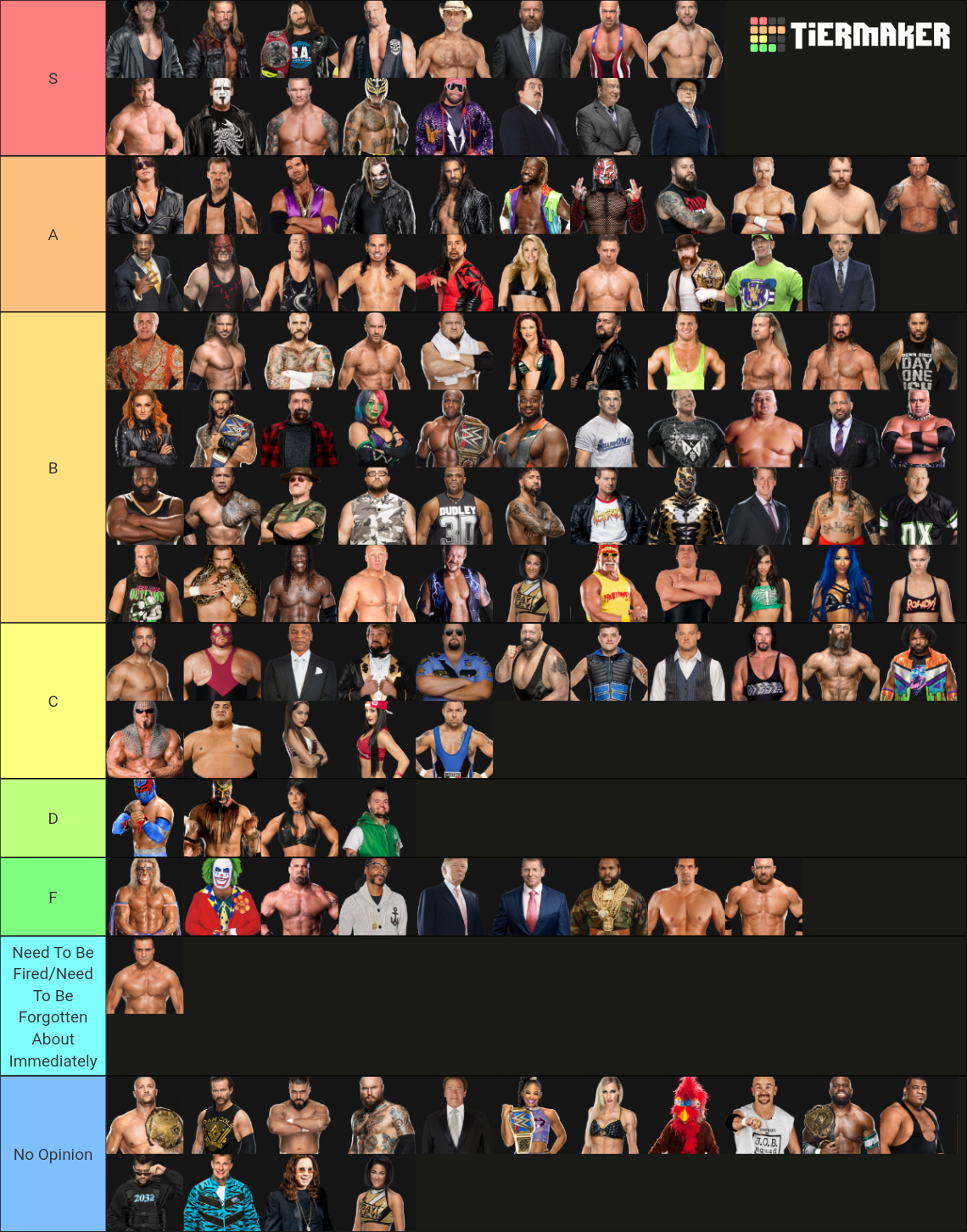 Ultimate WWE Tier List (Community Rankings) - TierMaker