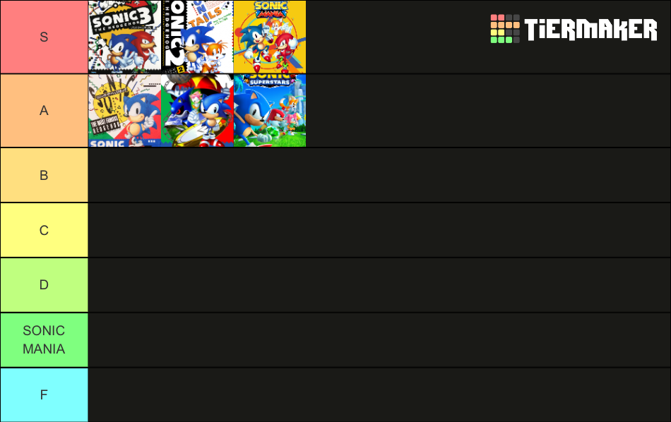 2D Sonic Tier List (Community Rankings) - TierMaker