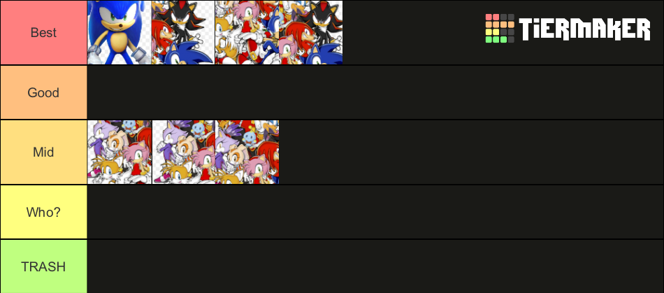 Sonic the hedgehog character Tier List (Community Rankings) - TierMaker