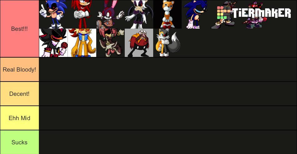 Sonic.EXE Character TierList Tier List (Community Rankings) - TierMaker