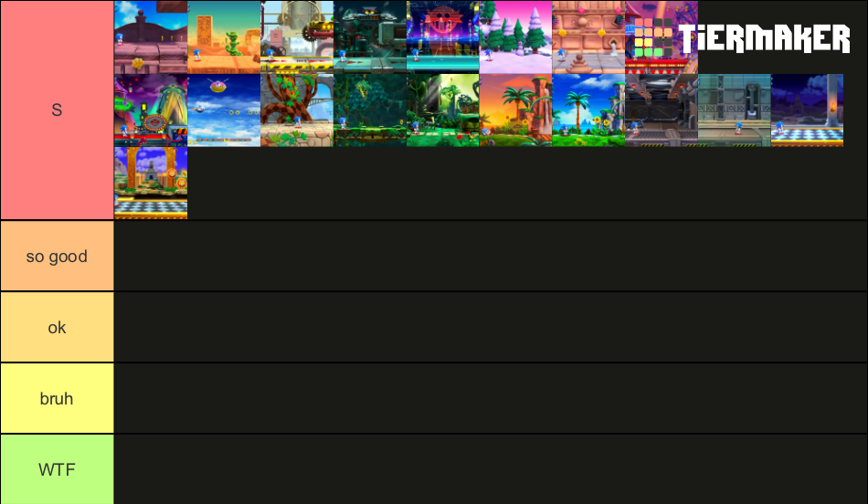 of all sonic superstars zones Tier List (Community Rankings) - TierMaker