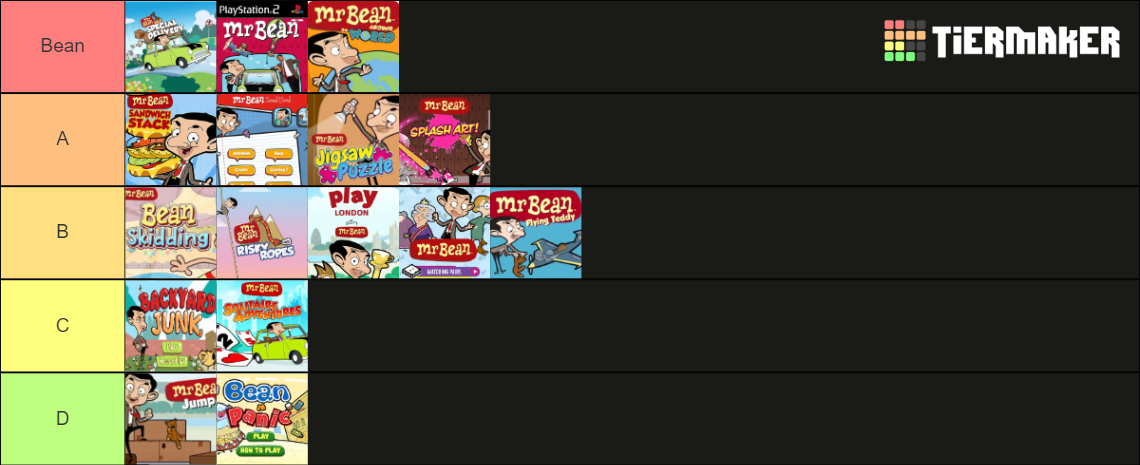 Mr. Bean Games Tier List (Community Rankings) - TierMaker