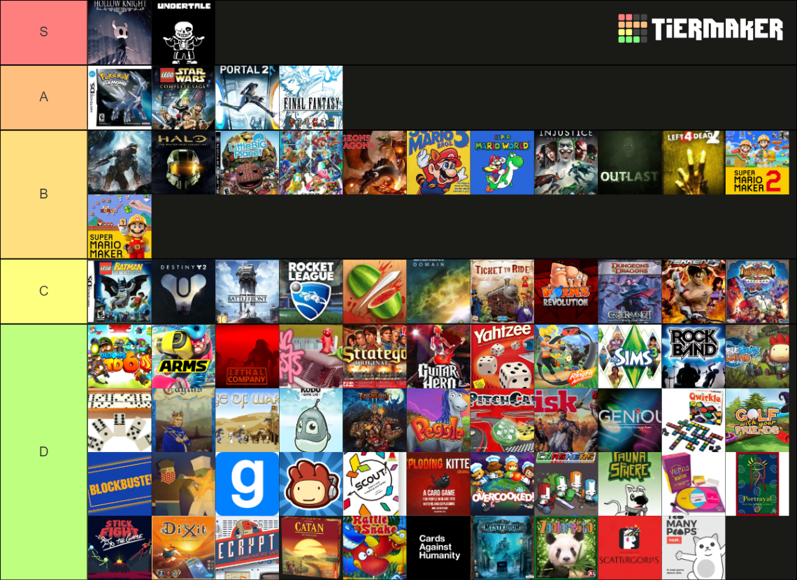 The Games of All Time Tier List (Community Rankings) - TierMaker