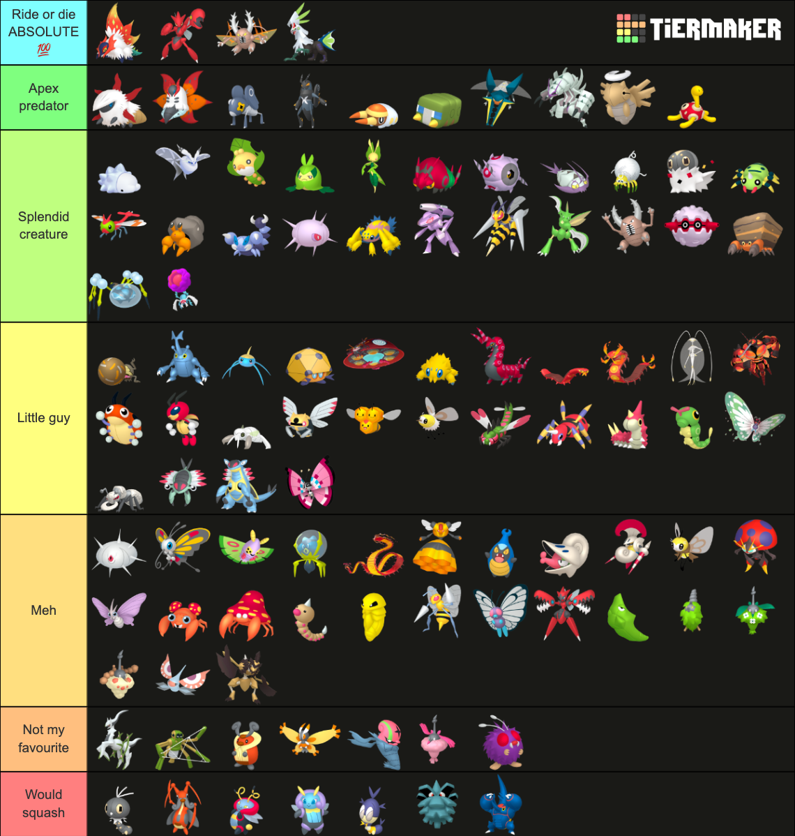 ️ All Bug Type Pokemon 2024 💜 Tier List (Community Rankings) - TierMaker