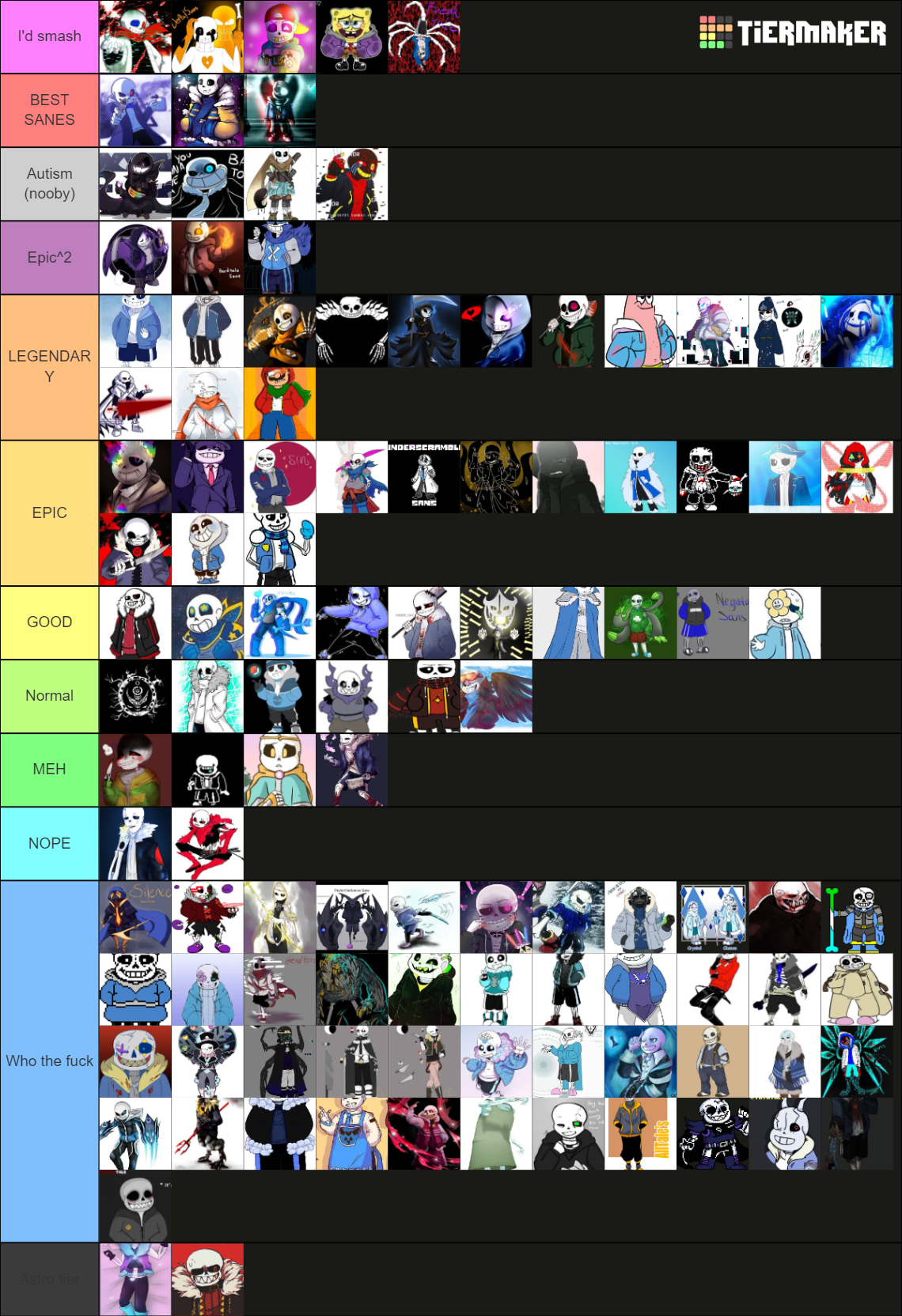 UNDERTALE AUS SANS Tier List (Community Rankings) - TierMaker