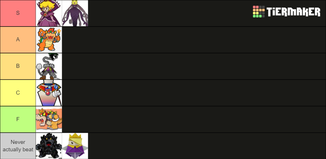 Paper Mario Final Boss Ranking Tier List (Community Rankings) - TierMaker