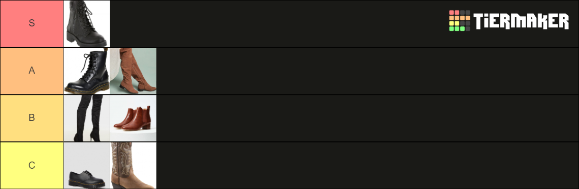Boots Types Tier List (Community Rankings) - TierMaker