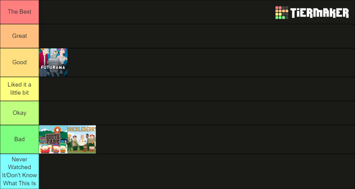 Comedy Central Animated Show Tier List (Community Rankings) - TierMaker