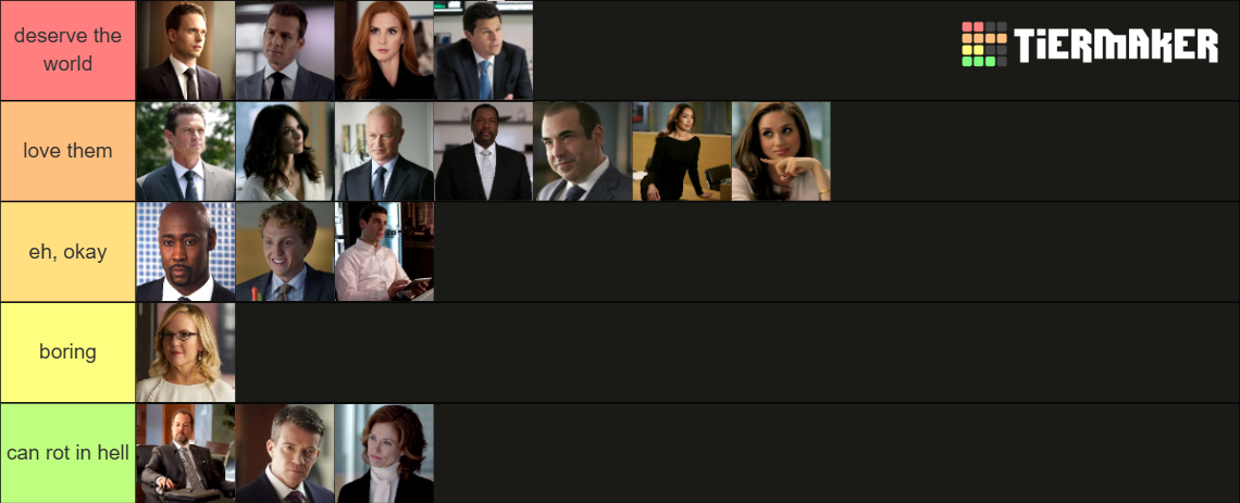 Suits characters Tier List (Community Rankings) - TierMaker