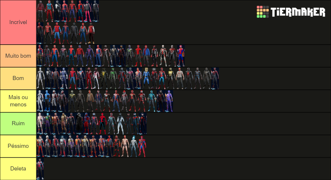 Insomniac Spider Suits Tier List (Community Rankings) - TierMaker