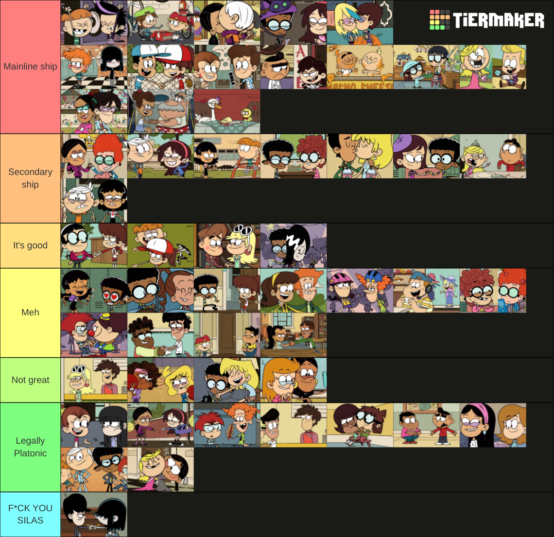 The loud house ship Tier List (Community Rankings) - TierMaker
