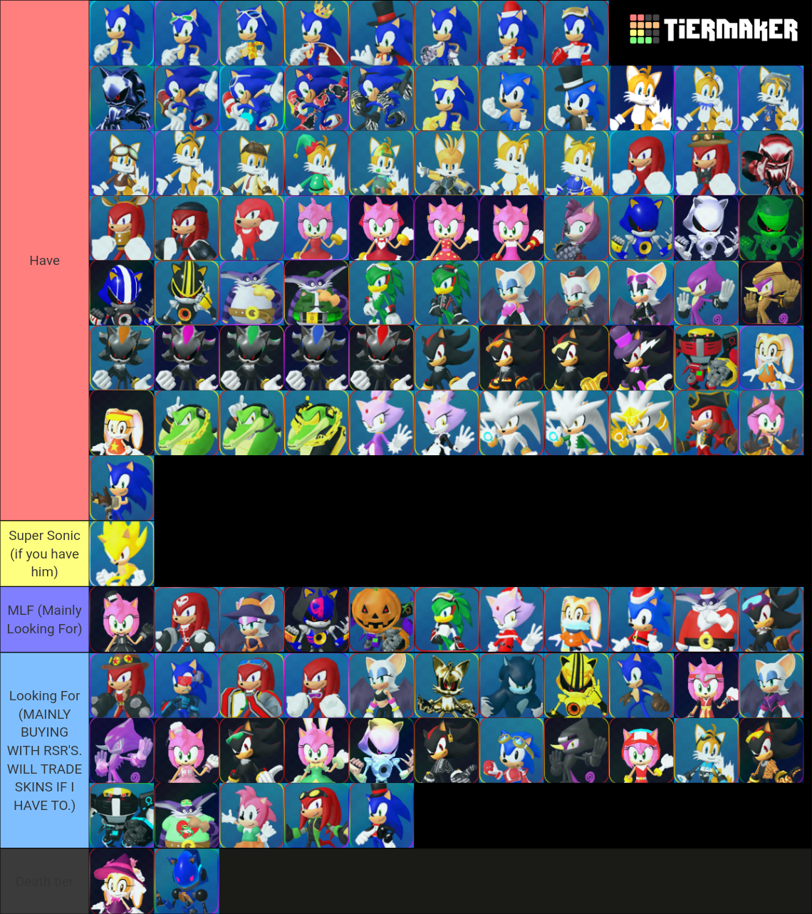 Sonic Speed Simulator - All Skins [GLITCH Update!] Tier List (Community ...