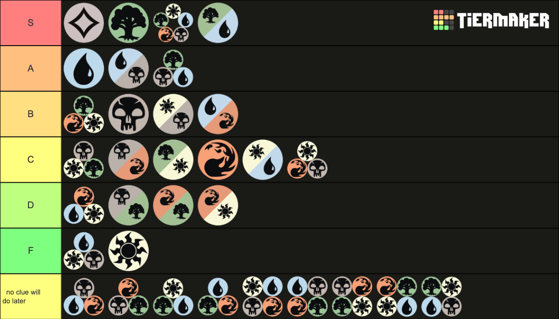 MTG Colors and Combinations Tier List (Community Rankings) - TierMaker
