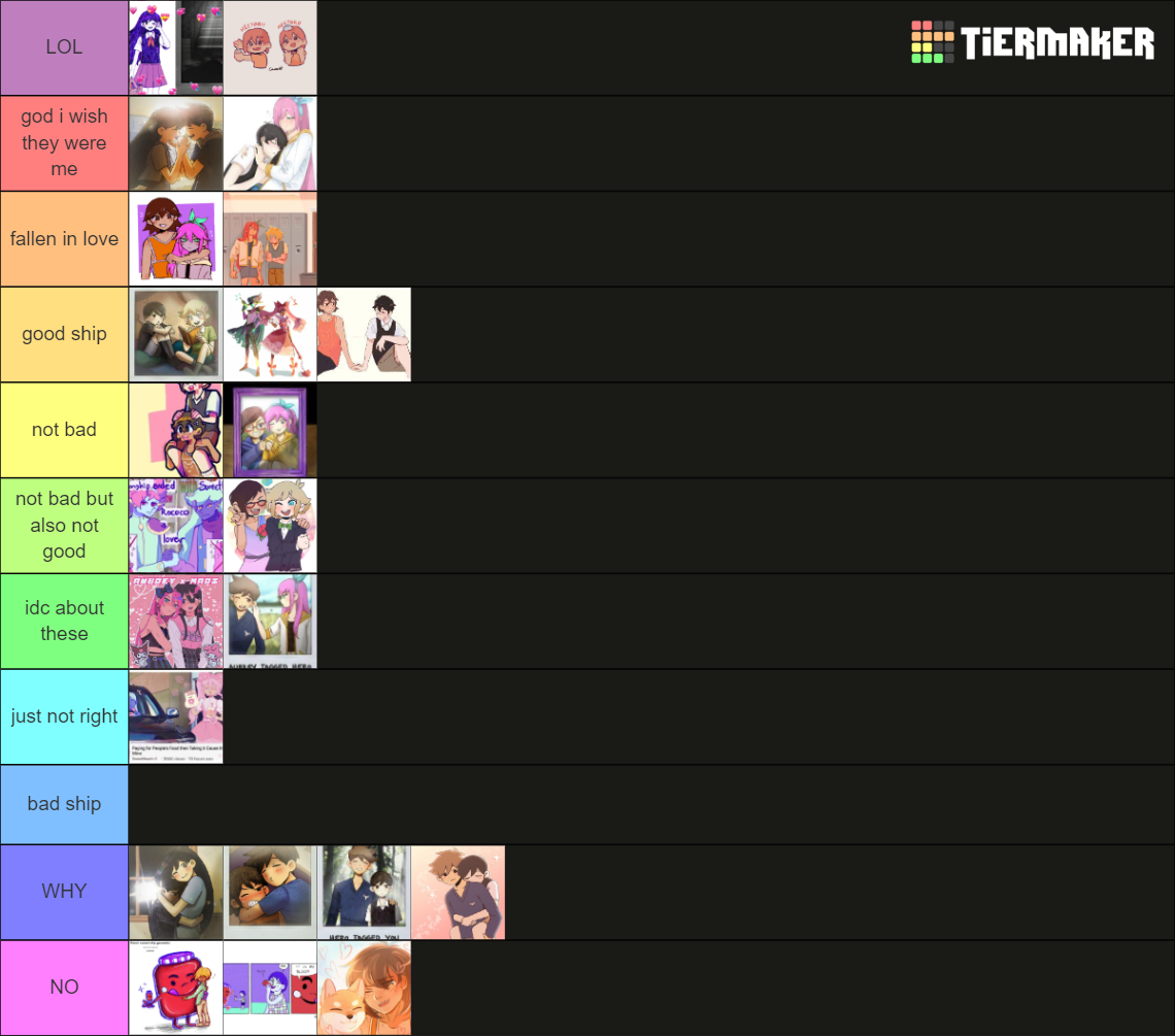 omori ships Tier List (Community Rankings) - TierMaker