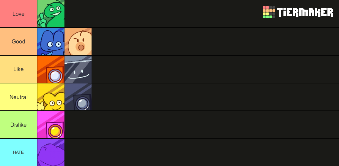 BFDI, BFDIA, BFB and TPOT as of TPOT 1 and BFB 28 Tier List (Community Rankings) - TierMaker