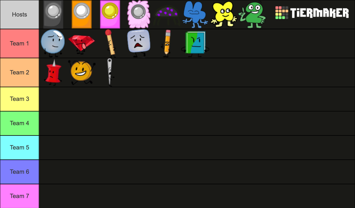 Battle for Dream Island, BFDI Mini, & recommended characters Tier List ...