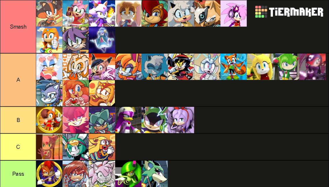 Smash & Pass - Female Sonic Characters Tier List (Community Rankings ...
