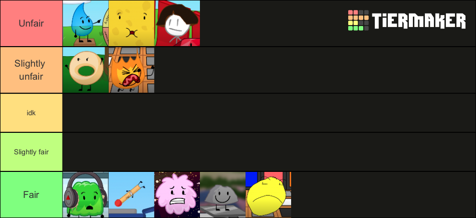 BFDIA ! (As of BFDIA 9) Tier List (Community Rankings) - TierMaker