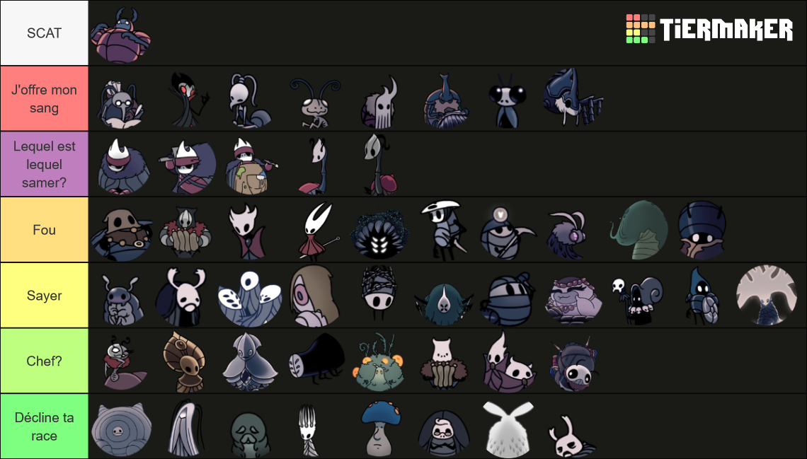Hollow Knight NPCs Tier List (Community Rankings) - TierMaker