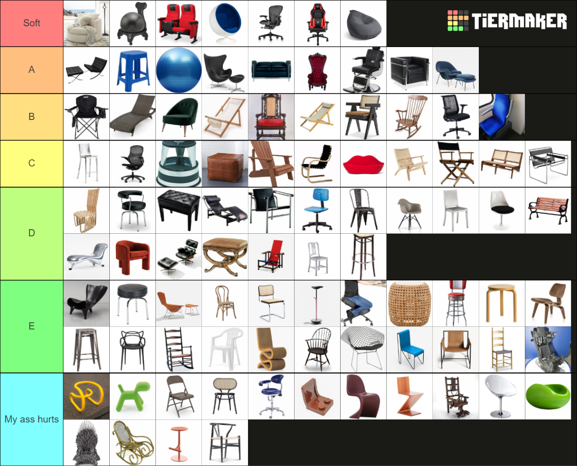 Chair Tier List (Community Rankings) - TierMaker
