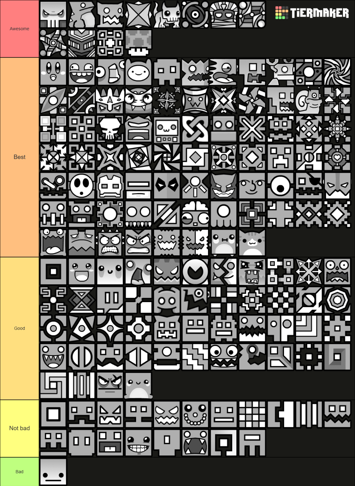 Geometry Dash Cubes Tier List (Community Rankings) - TierMaker